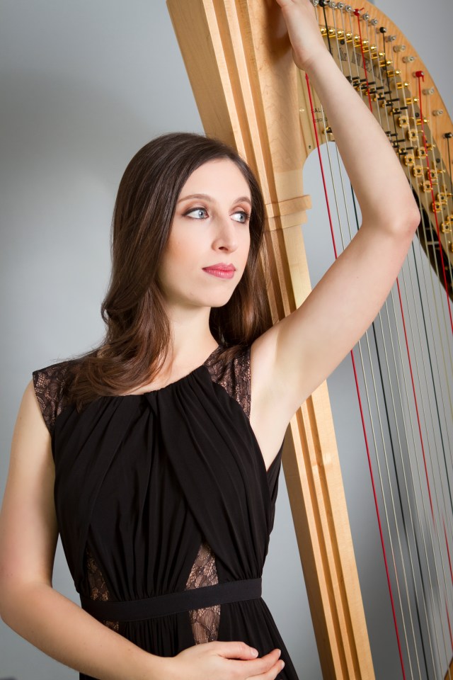 emily-harp-headshot-black-dress_business-card | Emily Klein, Harpist